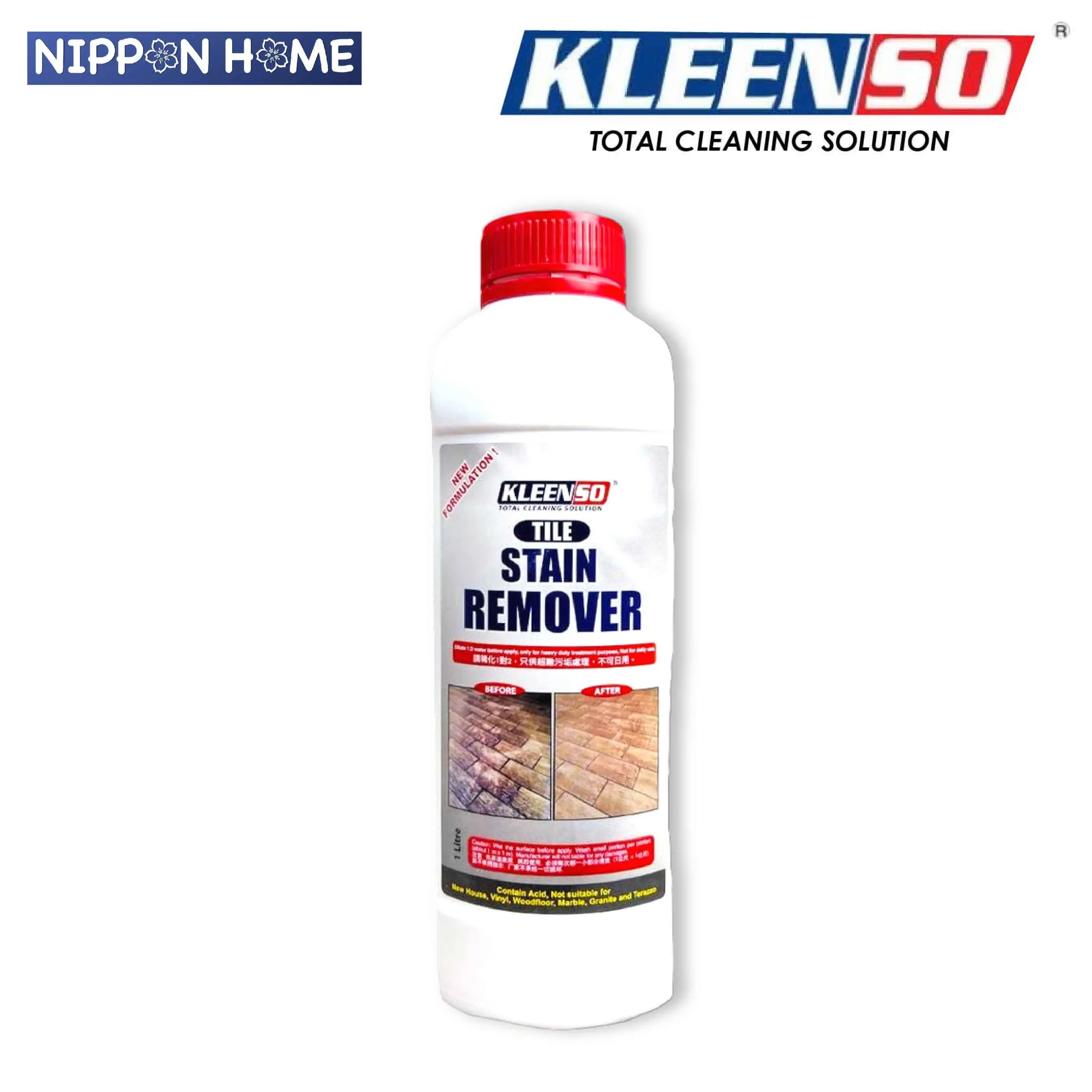 Household KLEENSO Tile Stain Remover 1 Litre Nippon Home Household KLEENSO Tile Stain Remover 1 Litre Nippon Home